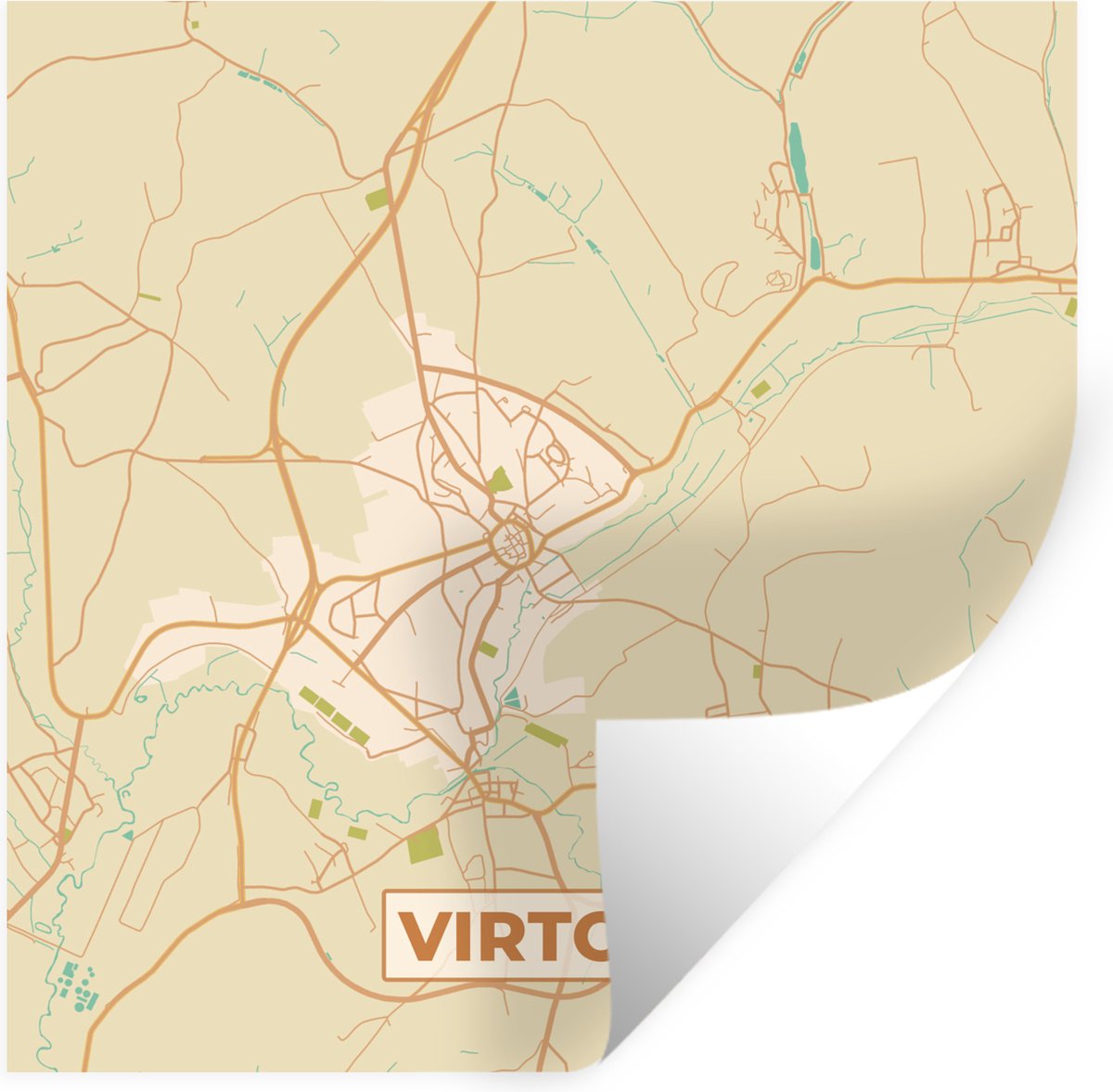 Stickers muraux - Carte - Carte - België - Vintage - Virton - Plan de ...