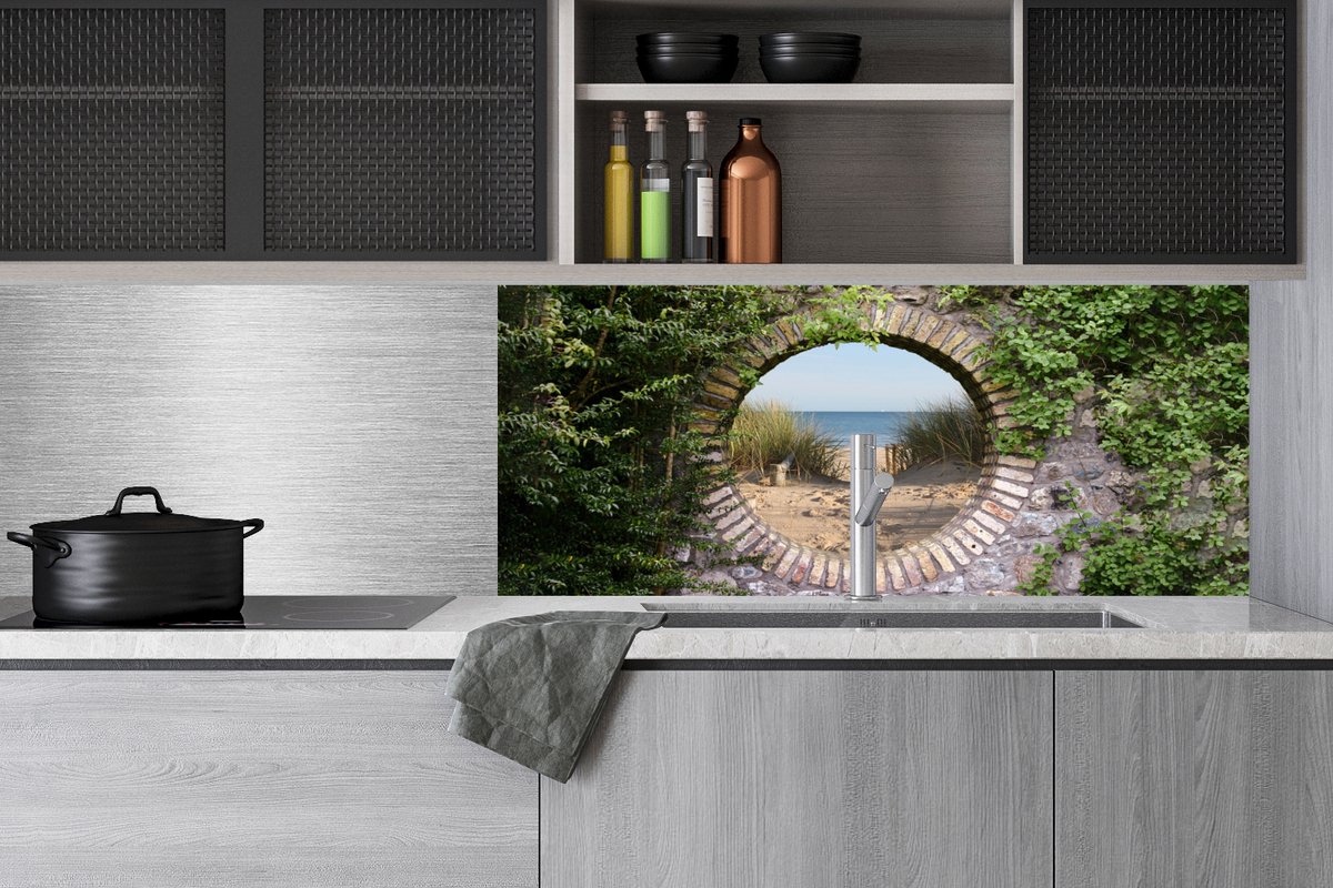Keuken achterwand behang - Waterafstotend - Doorkijk - Strand - Duin ...