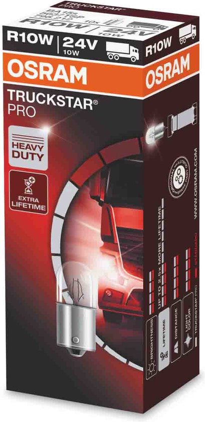 Osram R10W Gloeilamp 24V 10W BA15s Truckstar Pro 10 Stuks | bol