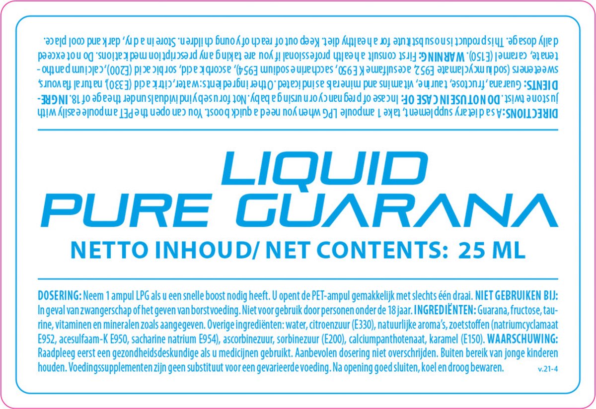 M Double You - Liquid Pure Guarana (LPG) - 20 x 2000 mg - Vloeibaar ...