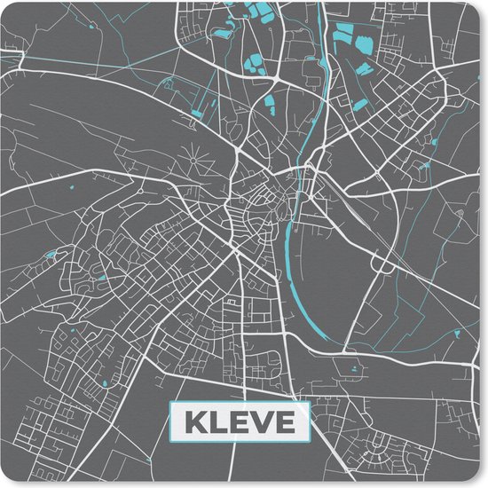 Muismat - Plattegrond – Kleve – Blauw – Stadskaart – Kaart - Duitsland ...