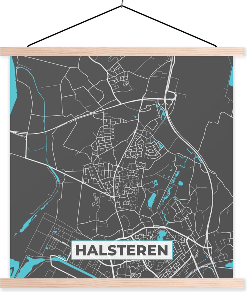 Posterhanger incl. Poster - Schoolplaat - Stadskaart - Halsteren ...