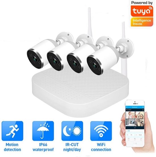 DrPhone NVRC2 – NVR Camera Systeem - 2MP Full HD 1080P – 2TB Opslag ...