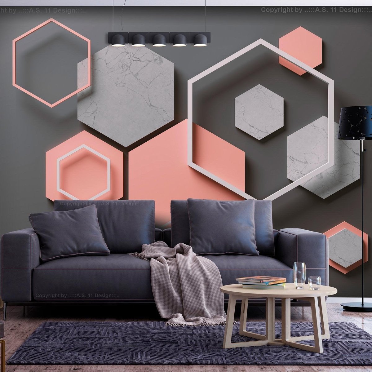 Fotobehang - Hexagon Plan | bol.com