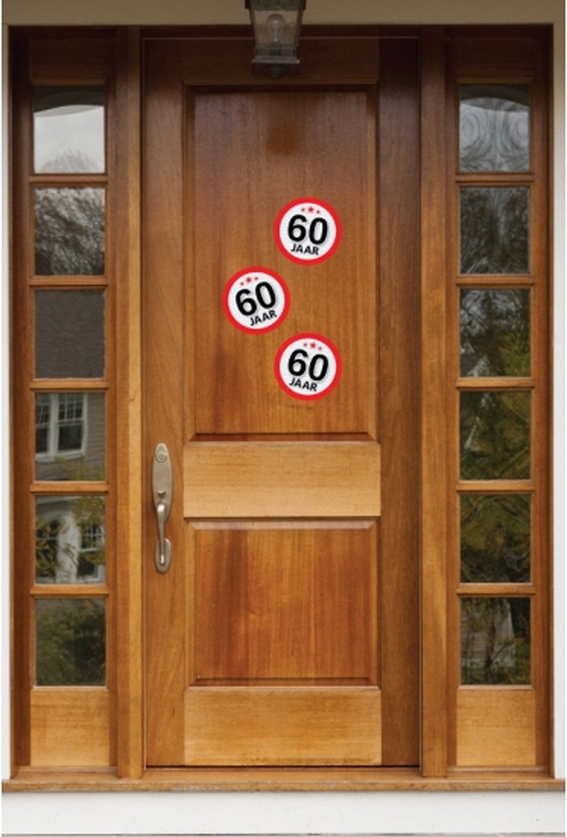 5x 50 Jaar leeftijd stickers rond 15 cm - 50 jaar verjaardag/jubileum versiering 5 stuks | bol.com