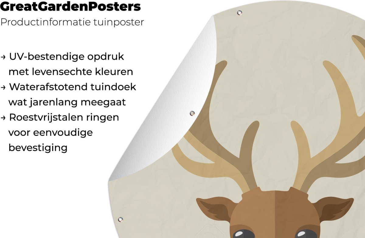 Affiche de jardin ronde Cerf illustration - Une illustration cartoon d ...