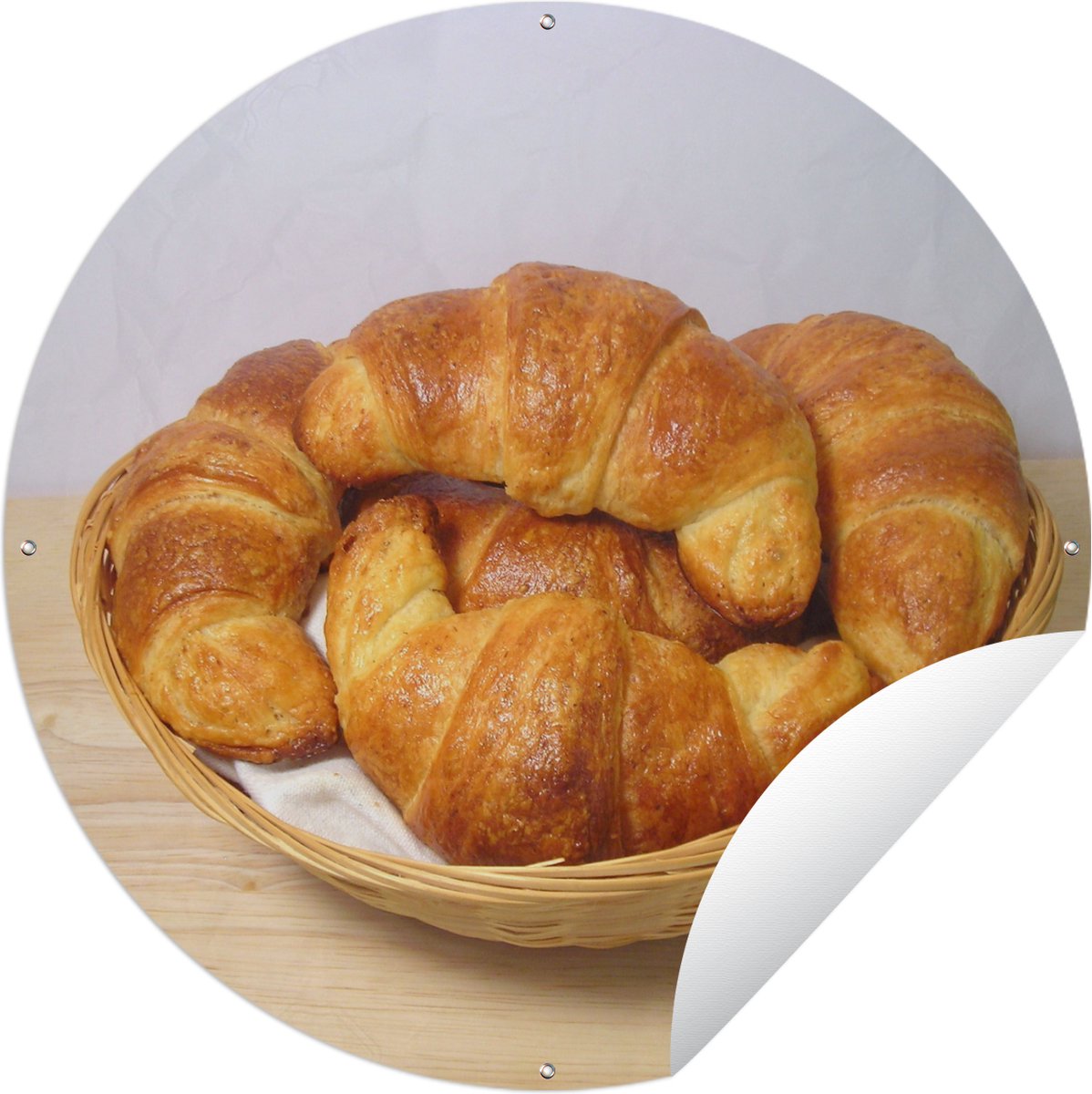 Affiche de jardin ronde Croissant - Croissants dans une corbeille à ...