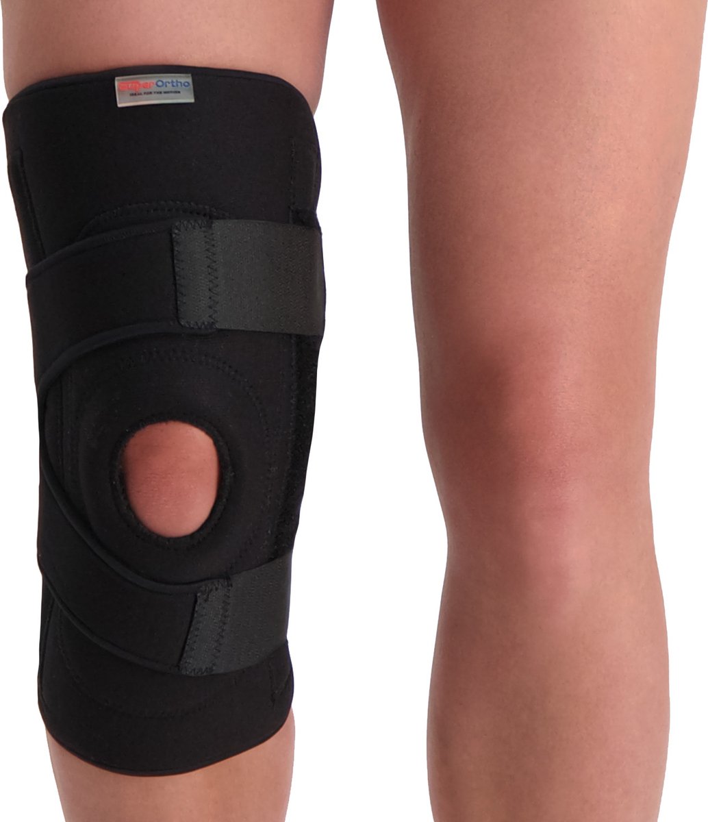 Super Ortho lichtgewicht kniebrace met baleinen en extra banden - Zwart ...