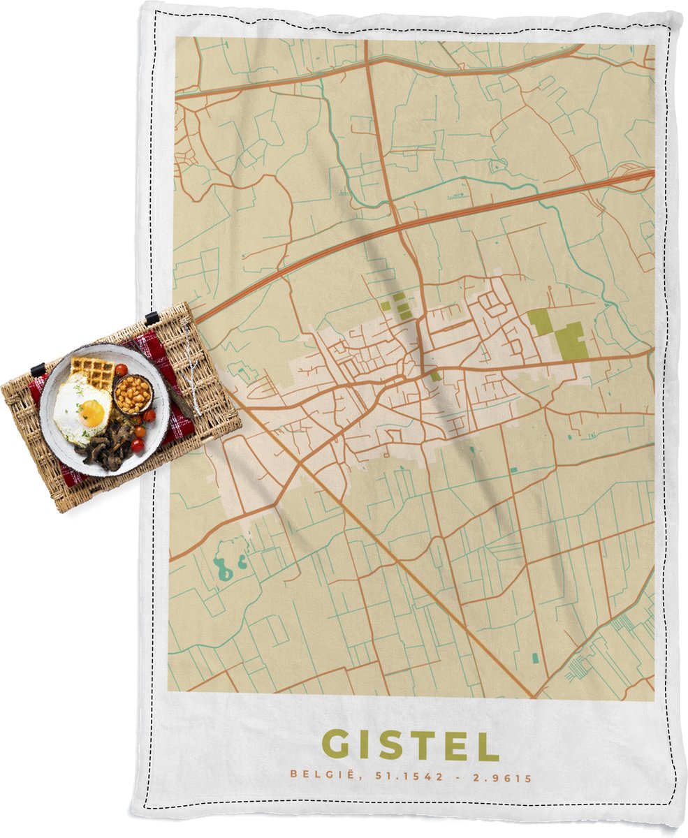 Picknickkleed - Buitenkleed - België - Gistel - Stadskaart - Kaart ...