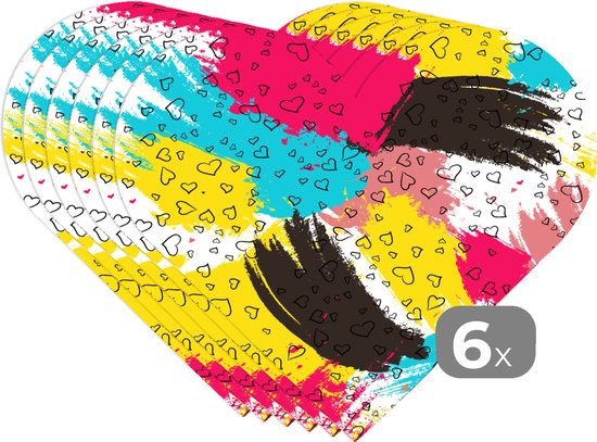 Onderleggers - Placemats - Placemats hartje - Design - Hart - Verf ...