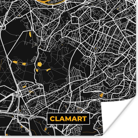 Poster Plattegrond - Clamart - Stadskaart - Frankrijk - Kaart - 30x30 ...