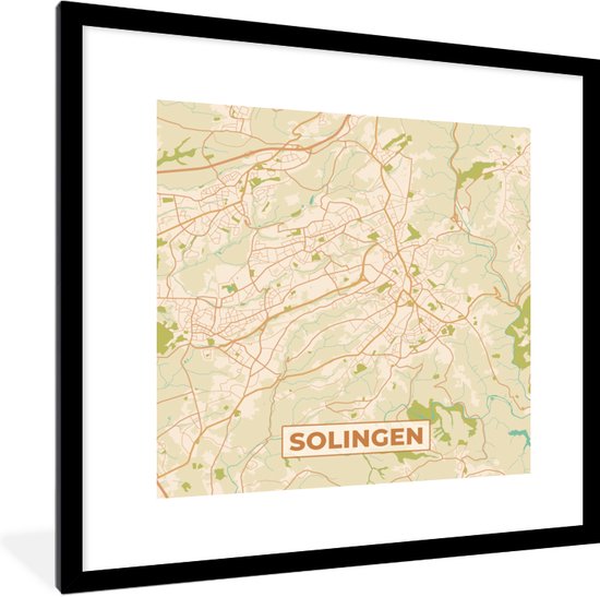 Fotolijst incl. Poster - Plattegrond - Solingen - Kaart - Stadskaart ...