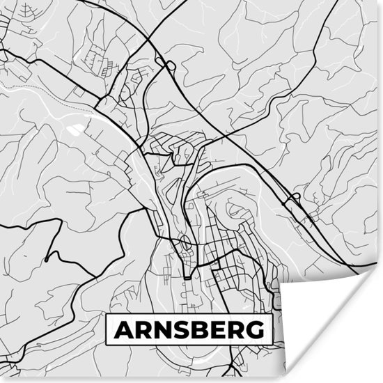 Poster Duitsland - Stadskaart - Plattegrond - Arnsberg - Kaart - 50x50 ...