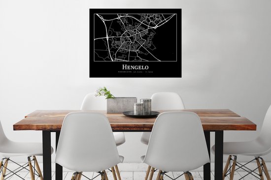 Poster Hengelo - Stadskaart - Kaart - Plattegrond - 80x60 cm | bol.com