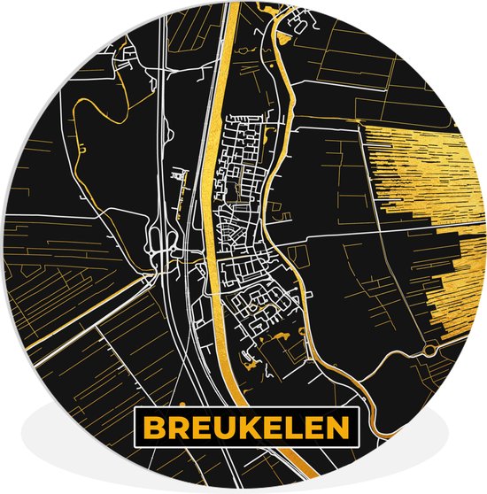Wall Circle - Wall Circle Indoor - City Map - Map - Breukelen - Noir et ...