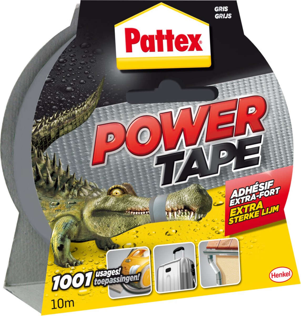 Pattex Power Tape 10m GRIJS - Ducttape Ducktape - Waterdicht - Extreem ...