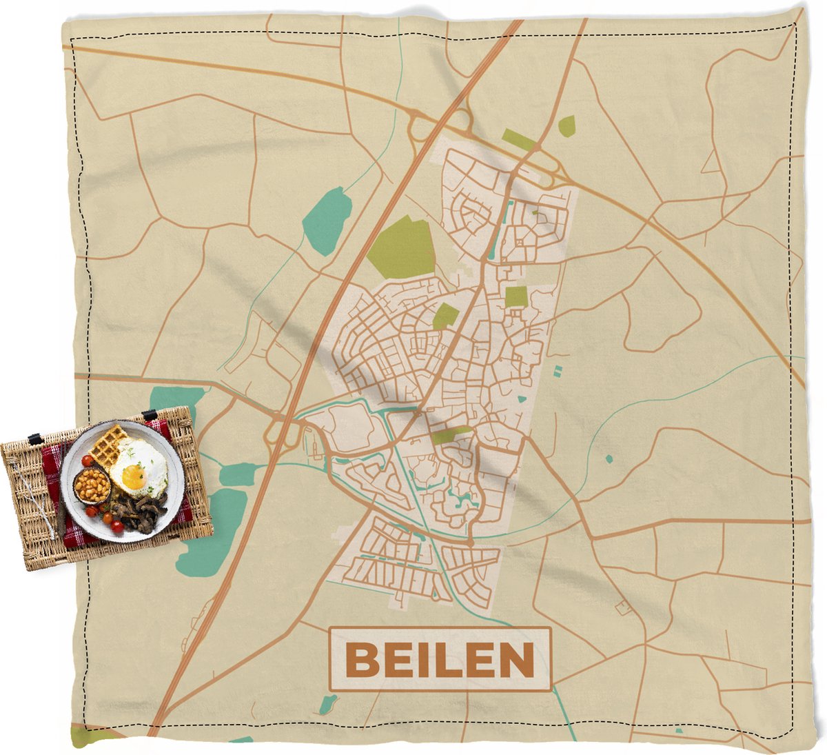 Picknickkleed - Buitenkleed - Plattegrond - Beilen - Vintage ...