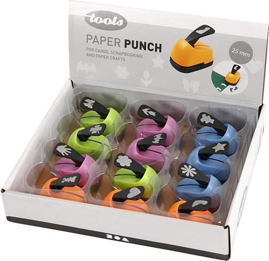 Papier ponsen, afm 25 mm, elke dag, 12 assorti | bol