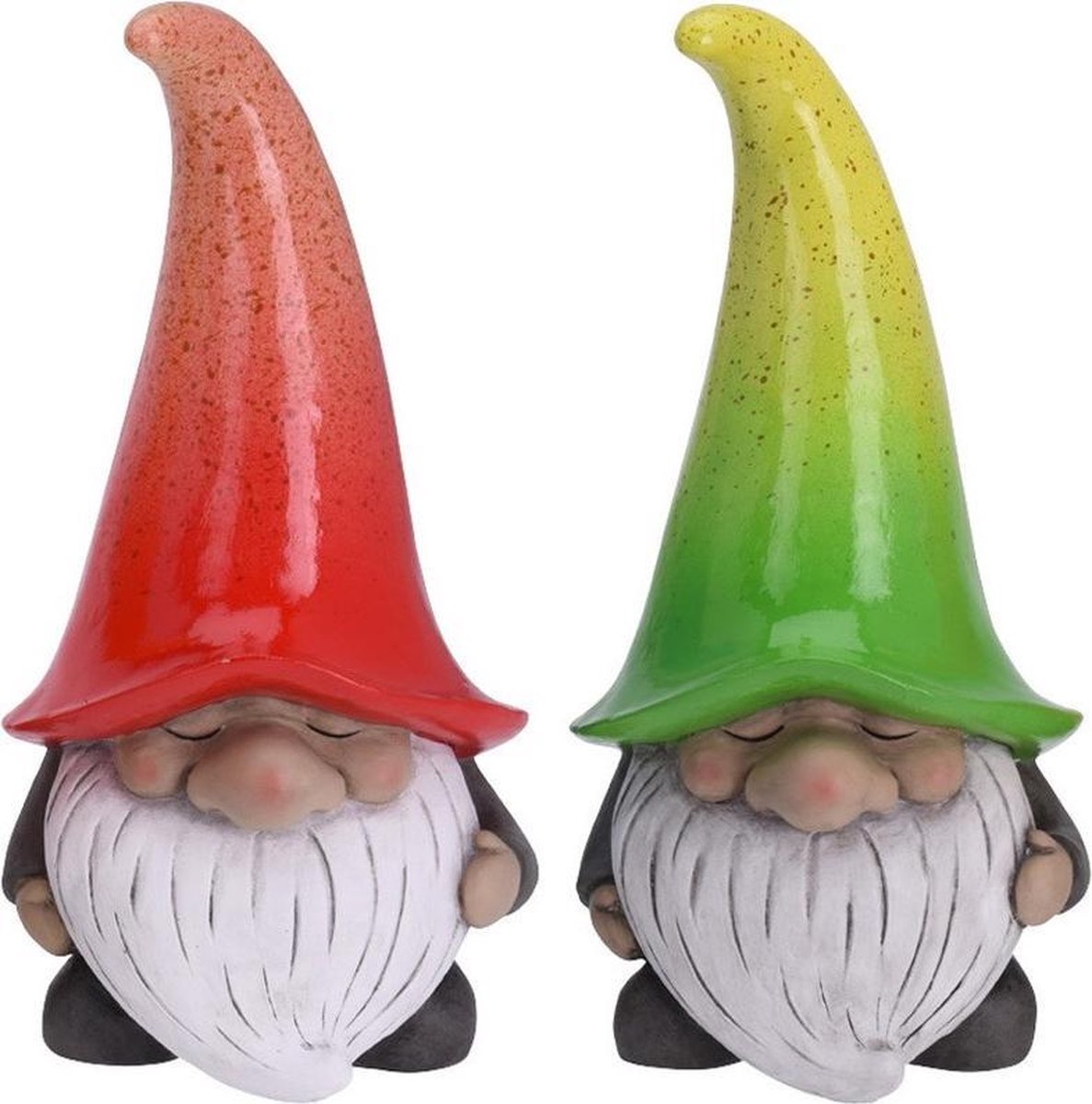 Lot de 2 nains de jardin avec bonnet vert et rouge 23 cm - Statues de ...