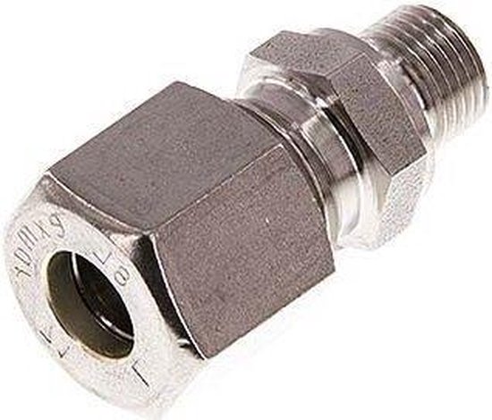 G 1/2'' Buitendraad x 20S RVS Rechte Knelfitting 400 Bar DIN 2353 - FL2S-MO-ST-012G-20-S | bol