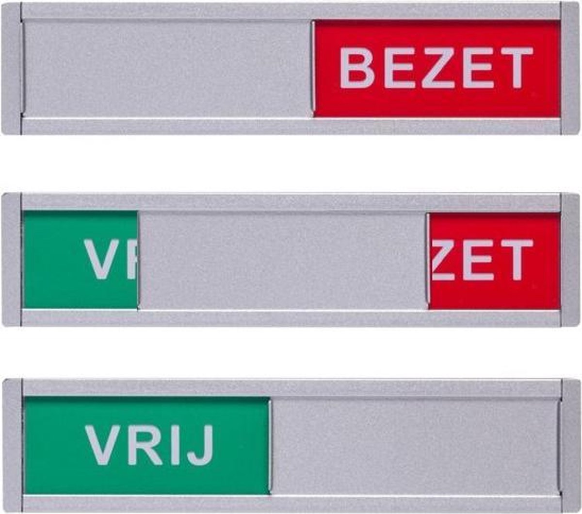 Schuifbordje kantoor vrij - bezet I Vrij bezet deur bordje 3 0x115mm | bol