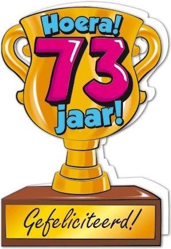 Paper dreams Trofee kaart - 73 jaar - Feestelijke megatrofee van karton ...