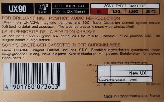 Sony UX 90 minuten chrome position cassettebandje | bol