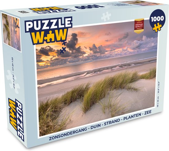 Puzzel Zonsondergang - Duin - Strand - Planten - Zee - Legpuzzel ...
