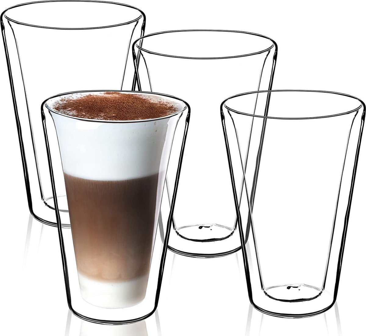 Verres à double paroi, lot de 380 ml, verres thermos en verre ...
