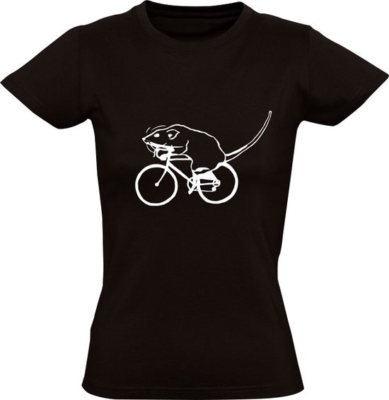 Fietsende rat Dames T-shirt | Fiets | bike | dier | fietsen | knaagdier ...