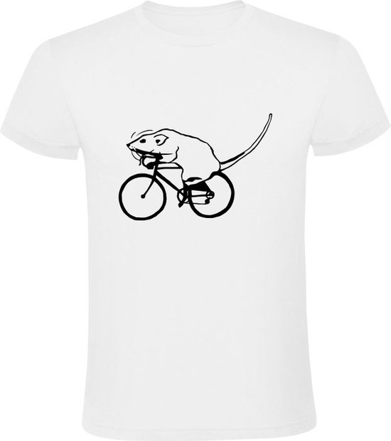 Fietsende rat Heren T-shirt | Fiets | bike | dier | fietsen | knaagdier ...
