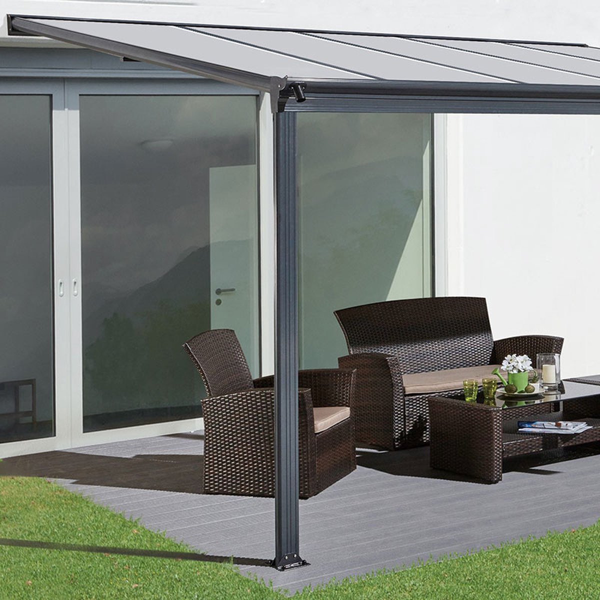 Rockford terrasoverkapping 3.1x3 m - Overkapping tuin met opaal ...