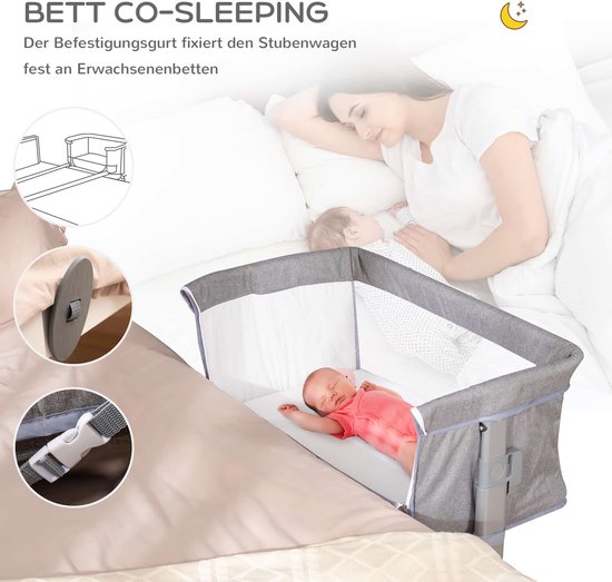 Zaza Home Babybed, Kinderbedje, Reiswieg Voor 0-6 Maanden, Babybedje ...