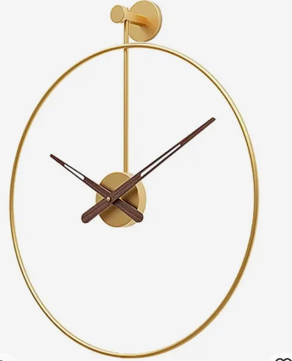 Luxaliving Moderne Gouden Klok - Muurklok Goud - Wandklok Goud Metaal ...