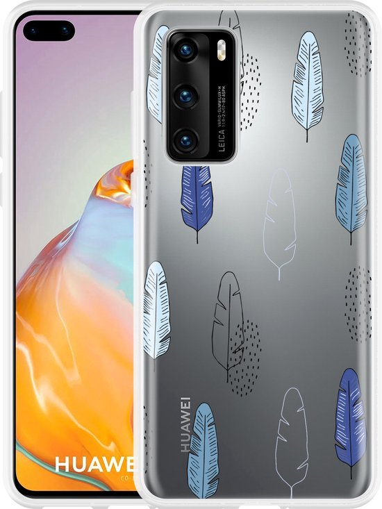 Hoesje geschikt voor Huawei P40 Feathers Pattern | bol