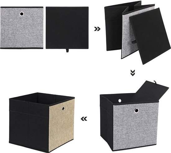 Opvouwbare - Opbergdozen - Set van 6 - Bruin grijs | bol.com