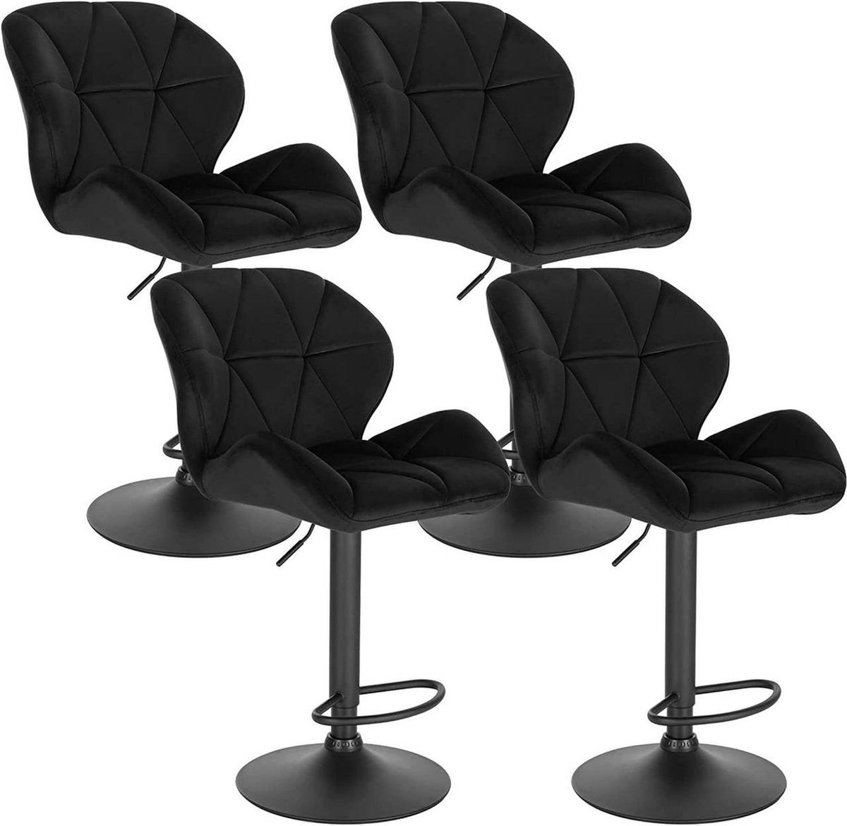 Set De 4 Tabourets de bar Chaise De Bar Tabouret Design Avec Dossier ...