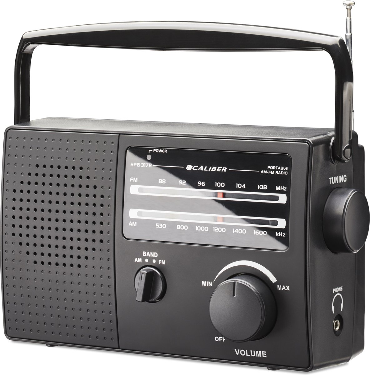 Caliber Radio op Batterijen - Draagbare Radio - Retro Radio - Noodradio ...