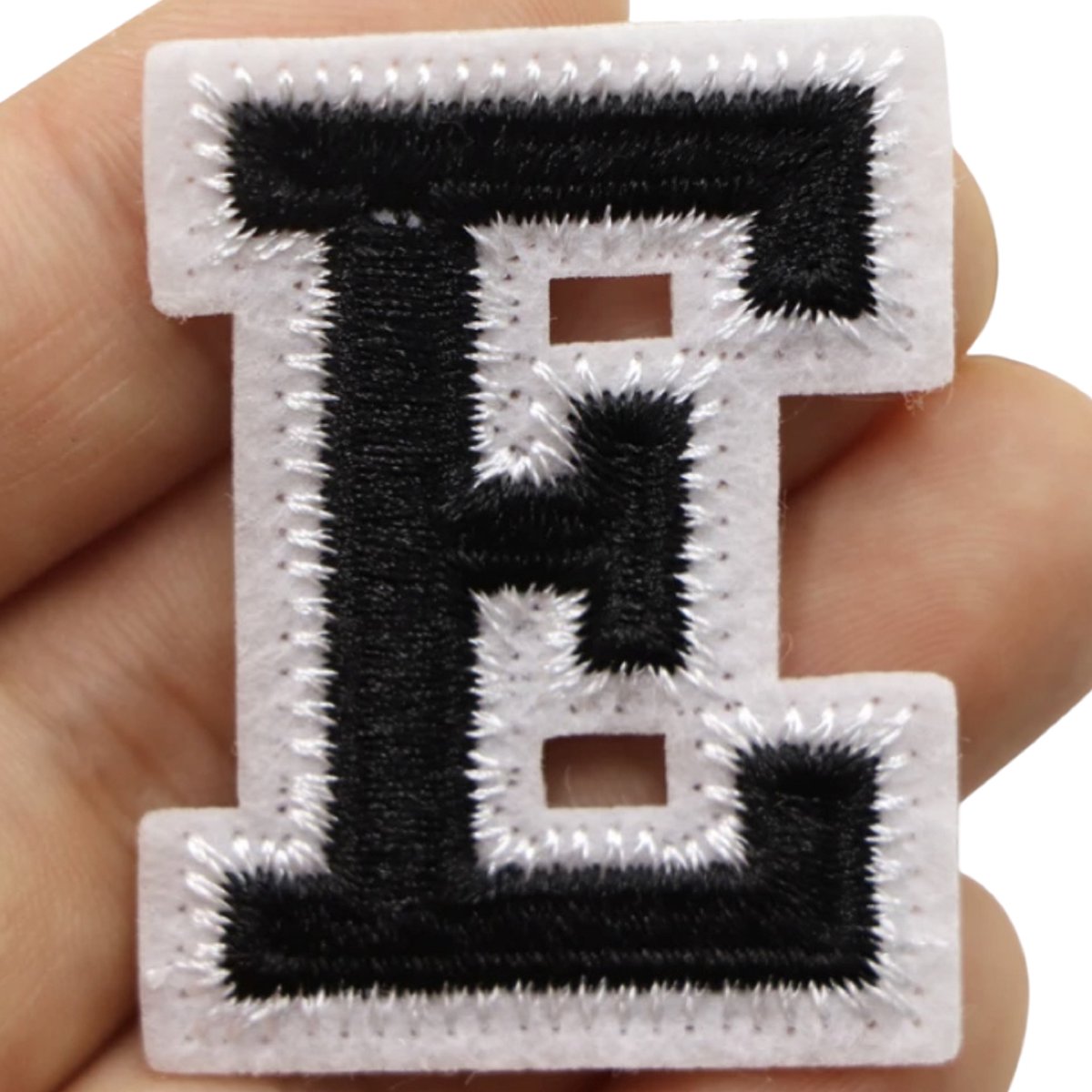 Alfabet Strijk Embleem Letter Patch Zwart Wit Letter E / 3.5 cm / 4.5 ...