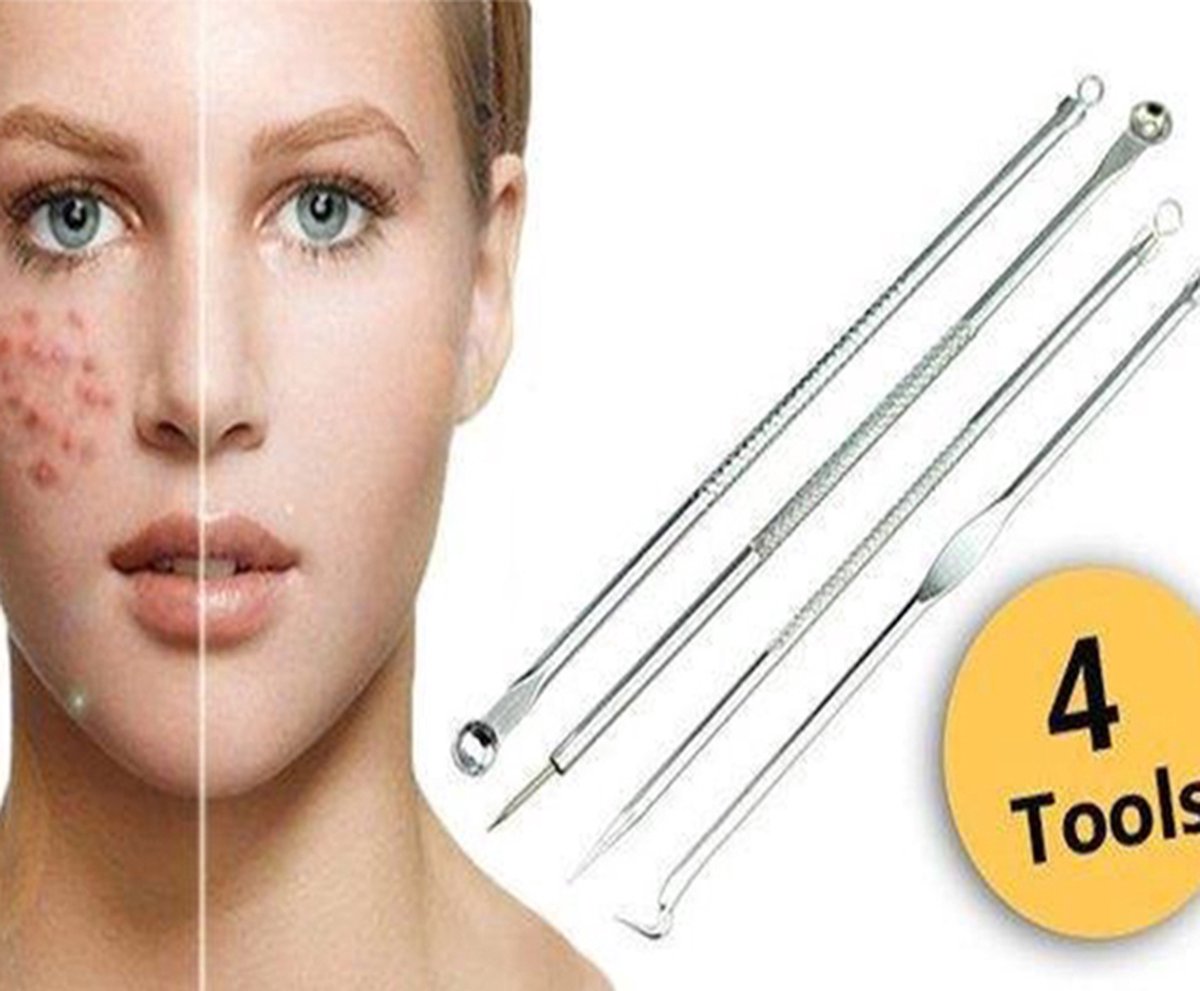 Set de 4 cuillères à comédons I Élimination des points noirs et de l ...