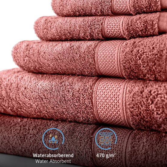 Komfortec Handdoekenset 2x handdoek 50x100 cm + 2x badhanddoek 70x140 ...