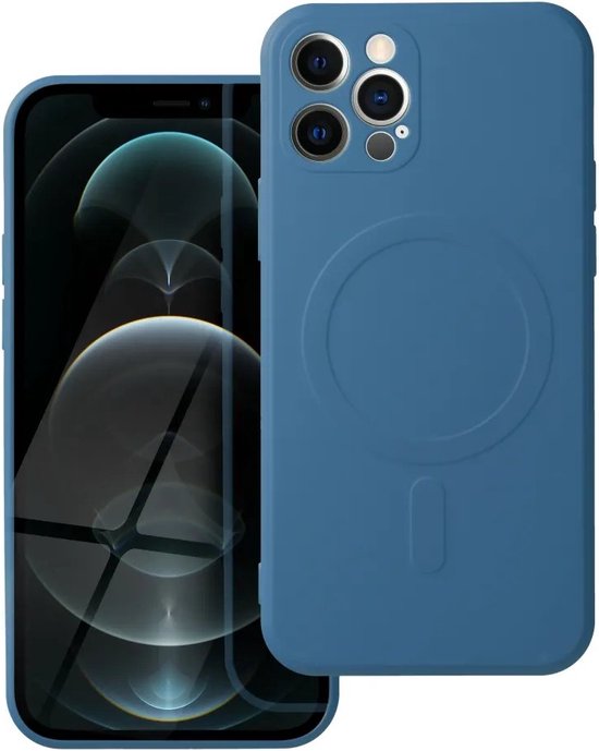 Siliconen Back Cover hoesje met MagSafe iPhone 12 Pro - Blauw | bol.com