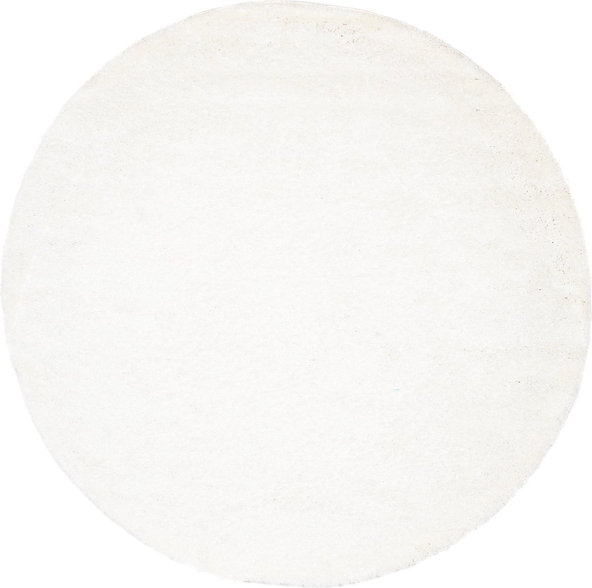 Tapiso Delhi Rond Vloerkleed Hoogpolig Wit Shaggy Tapijt Maat- 200x200 ...