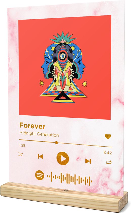 Songr Spotify Plaat - Forever - Midnight Generation - 20x30 - Roze ...