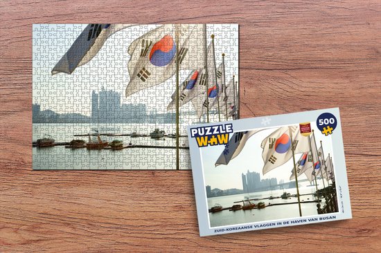 Puzzel Zuid-Koreaanse vlaggen in de haven van Busan - Legpuzzel ...