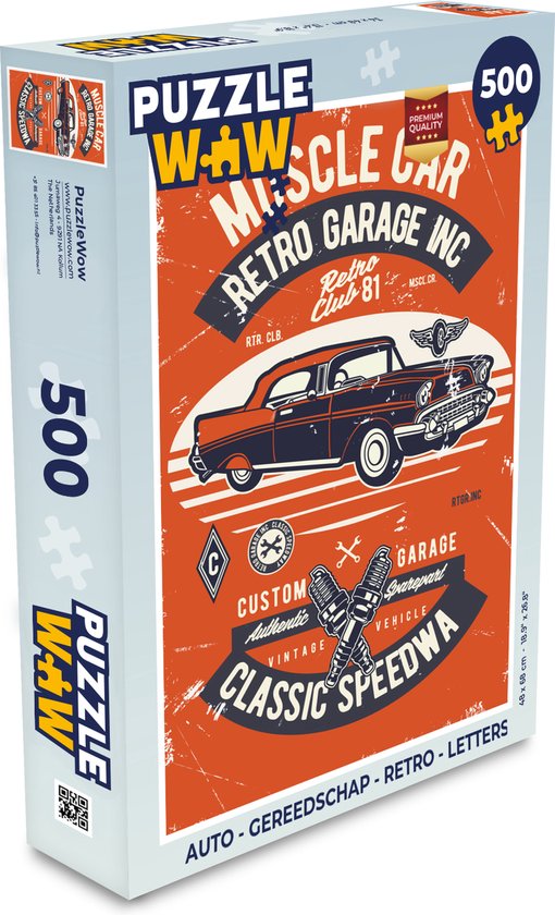 Puzzel Auto - Gereedschap - Retro - Letters - Legpuzzel - Puzzel 500 ...