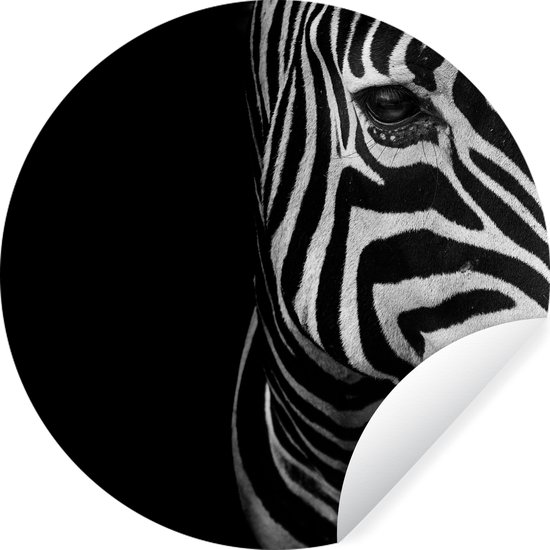 Behangcirkel - Zelfklevend behang - Dieren - Zebra - Zwart - Wit - ⌀ 120 cm -... | bol