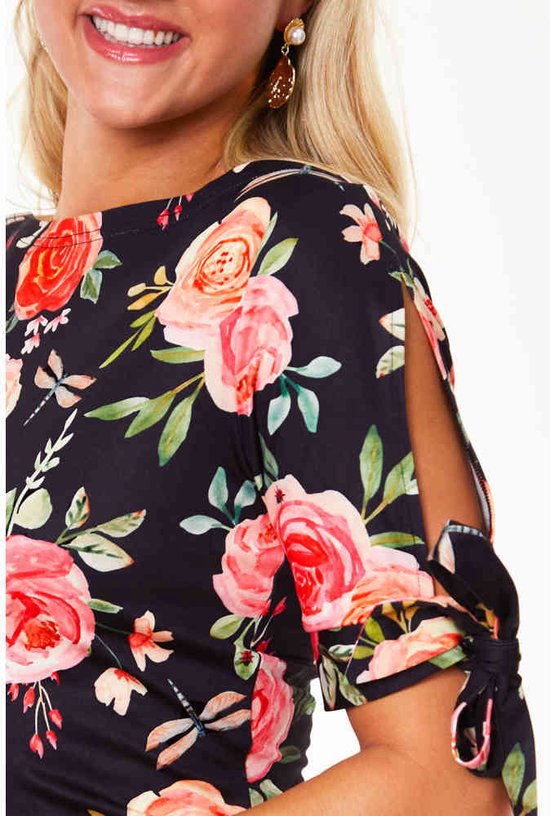Voodoo Vixen Top -XXL- Rosabeth Floral knit Zwart | bol