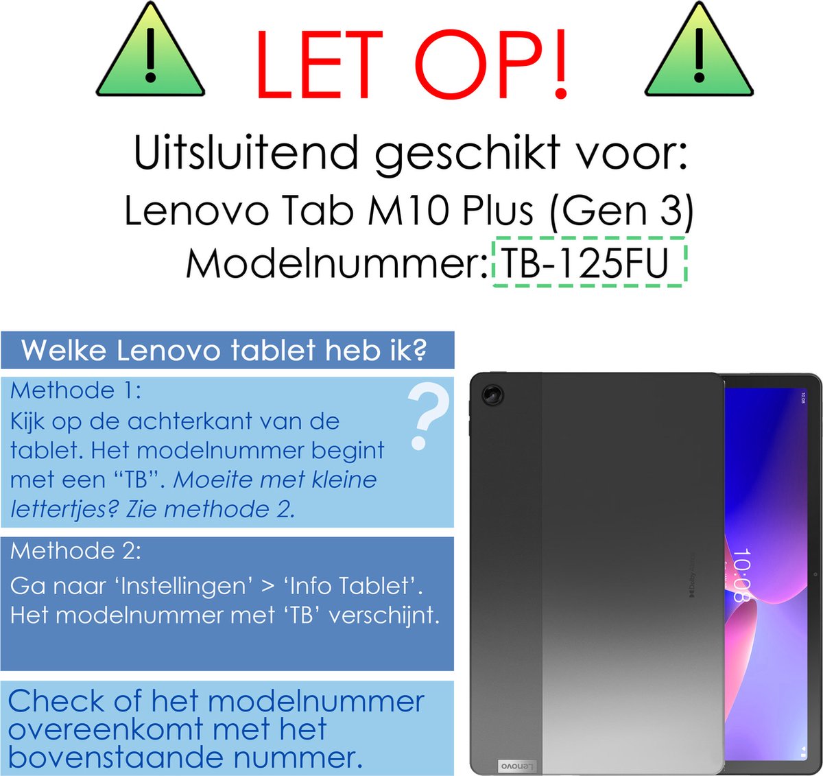 Lenovo M10 Plus (3e generatie) Toetsenbord Hoes - Lenovo M10 Plus ...