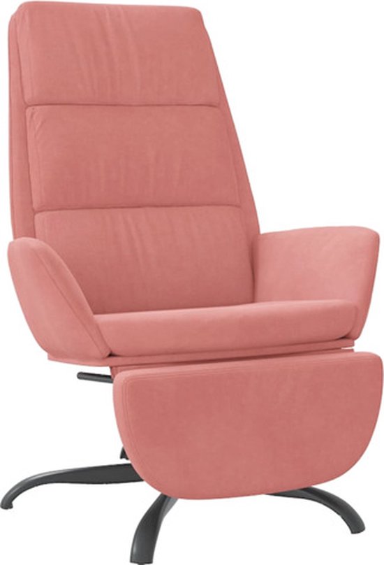 vidaXL Relaxstoel met voetensteun fluweel roze | bol